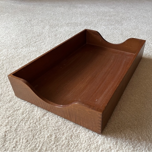 Vintage | Office | Vintage Walnut Dovetail Legal Wooden Inbox Paper ...